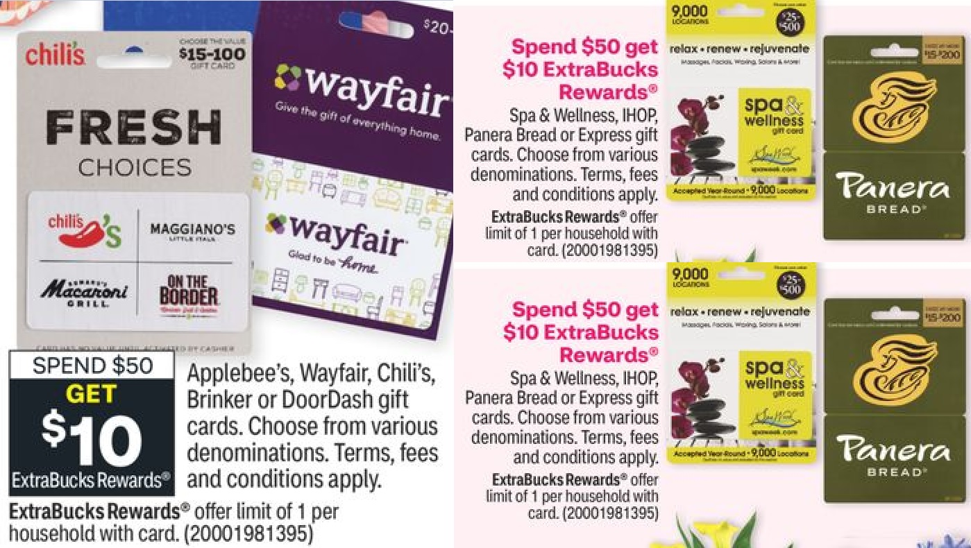 EXPIRED CVS Buy 50 Select Gift Cards Get 10 ExtraBucks Rewards EXPIRED CVS Buy 50 Select Gift Cards Get 10 ExtraBucks Rewards